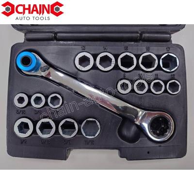 16 IN 1 DOUBLE RATCHETING WRENCH SET - CHAIN ENTERPRISES CO., LTD