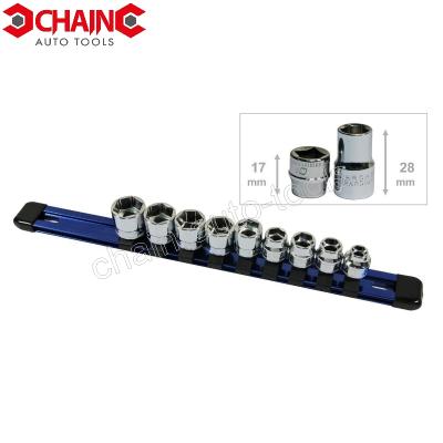 10PC 3/8"DR. LOW PROFILE SOCKET SET (MM) - CHAIN ENTERPRISES CO., LTD