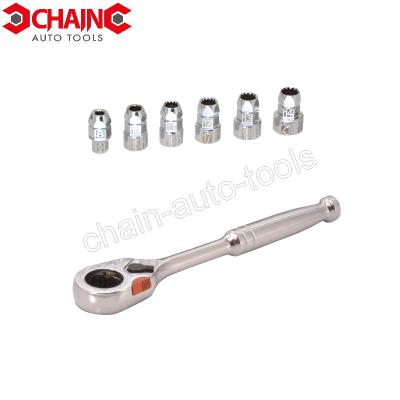 7PC 3/8 DR. DOUBLE-SIZED GO-THROUGH SOCKET SET - CHAIN ENTERPRISES CO., LTD